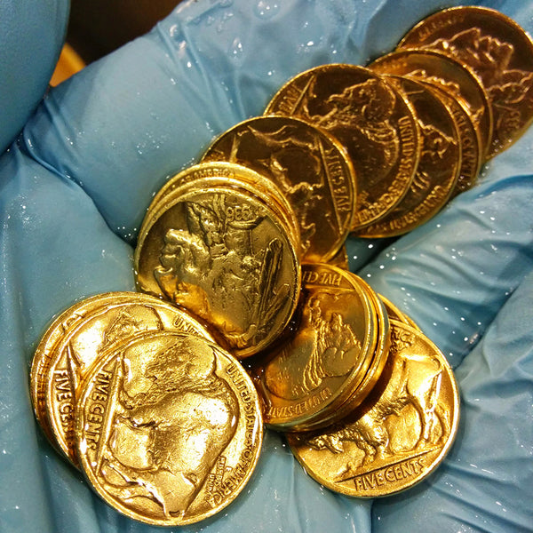 Buffalo Nickel - Pure 24K Gold Plated (aka Indian Head Nickel) - Authe ...