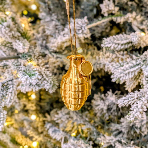 Grenade Christmas Tree Ornaments - Golden Grenade Ornament ...