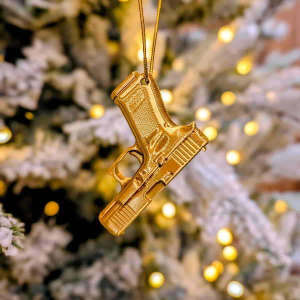 Gun Christmas Tree Ornaments - Golden Gun Ornament – ChocolateWeapons